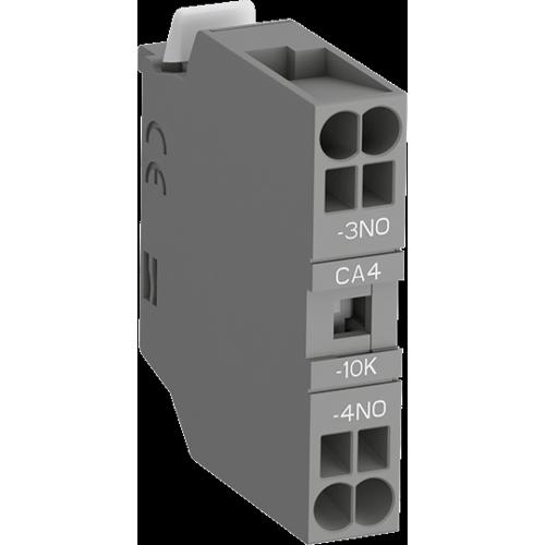 ABB CA4-10K Auxiliary Contact Block - Single Pole, 50/60 Hz, Aux: 0 NC + 1 NO, Push-in Spring ...