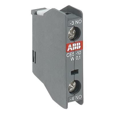 ABB CE5-01D2 Auxiliary Contact Block - Single Pole, 50/60 Hz, Aux: 1 NC + 0 NO, Screw Terminals