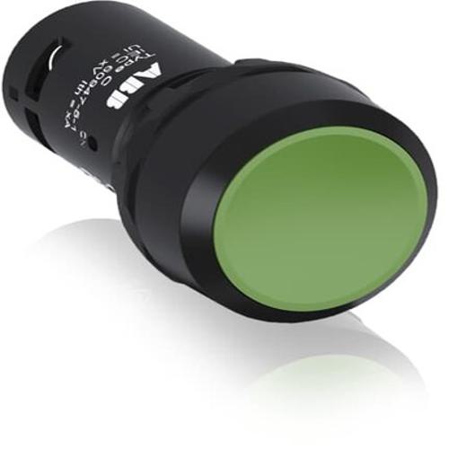 ABB CP1-10G-11 Compact Pushbutton - Momentary - Flush - Green - Non-illuminated - Black plastic ...