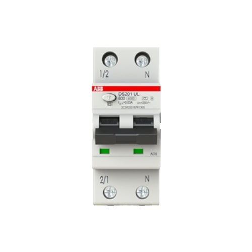 ABB DS201-B30A30UL - Residual Current Circuit Breaker, Two Pole, 240 VAC