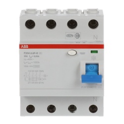 ABB F204A-25/0.03APR Residual Current Circuit Breaker - 4P - Type A - 30 mA - 25 A