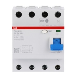 ABB F204A-63/0.3 Residual Current Circuit Breaker - 4P - Type A - 300 ...