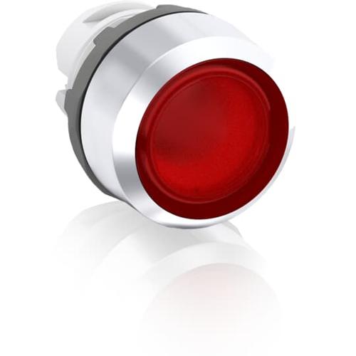 ABB MP1-21R Modular Pushbutton - Momentary - Flush - Red - Illuminated - Chrome plastic - No ...