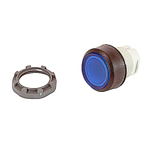 ABB MP2-11L Modular Pushbutton - Maintained - Flush - Blue - Illuminated - Black plastic - No ...