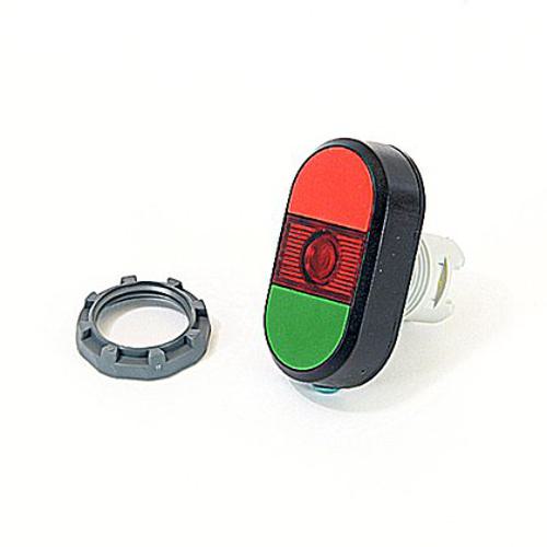 ABB MPD1-11R Modular Double Pushbutton - Momentary - Flush/Flush - Green/Red Actuator, Red ...