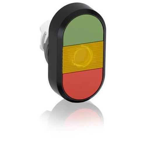 ABB MPD1-11Y Modular Double Pushbutton - Momentary - Flush/Flush - Green/Red Actuator, Yellow ...