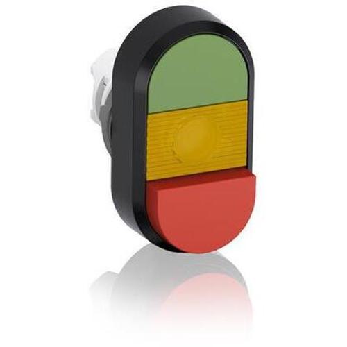 ABB MPD12-11Y Modular Double Pushbutton - Momentary - Flush/Extended - Green/Red Actuator ...