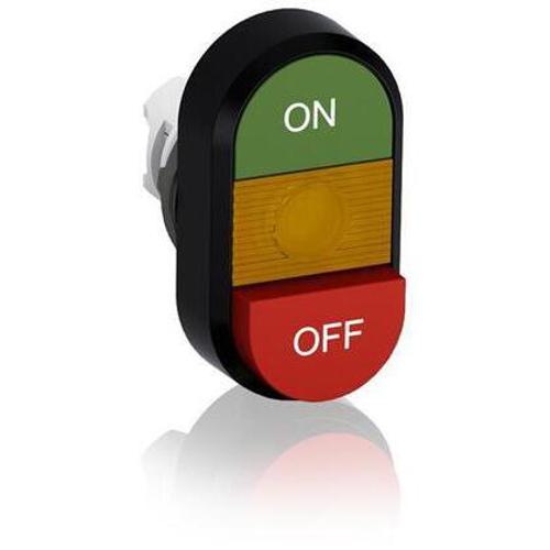 ABB MPD14-11Y Modular Double Pushbutton - Momentary - Flush/Extended - Green/Red Actuator ...