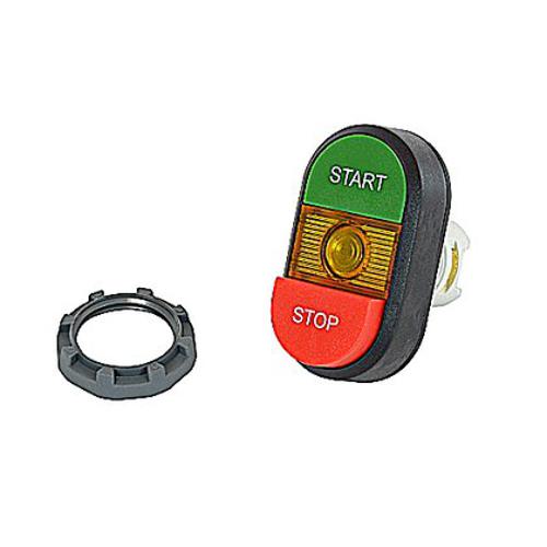 ABB MPD15-11Y Modular Double Pushbutton - Momentary - Flush/Extended - Green/Red Actuator ...