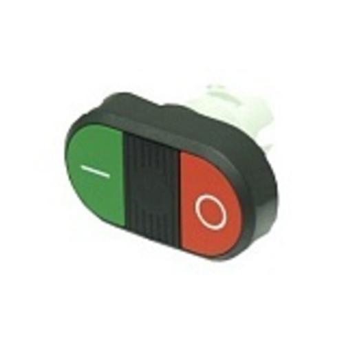 ABB MPD2-11G Modular Double Pushbutton - Momentary - Flush/Flush - Green/Red Actuator, Green ...