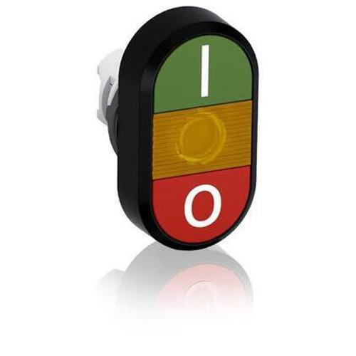 ABB MPD2-11Y Modular Double Pushbutton - Momentary - Flush/Flush - Green/Red Actuator, Yellow ...