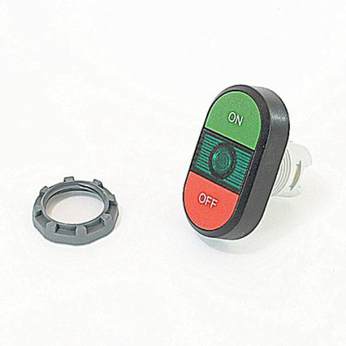 ABB MPD3-11G Modular Double Pushbutton - Momentary - Flush/Flush - Green/Red Actuator, Green ...