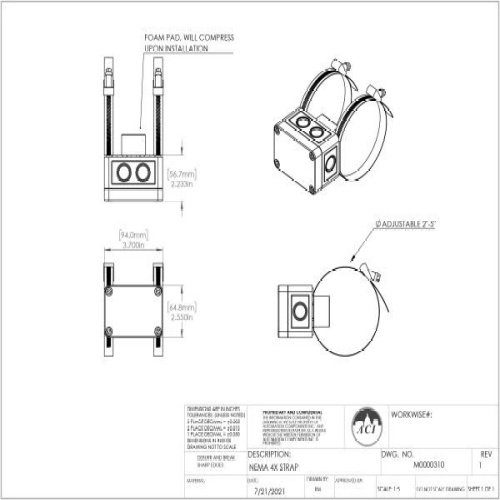 ACI 124137 A/1.8K-S-4X 1.8K Ohm Strap On NEMA 4X Thermistor