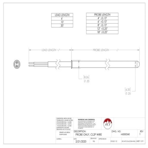 ACI 126272 Thermistors Probe Only