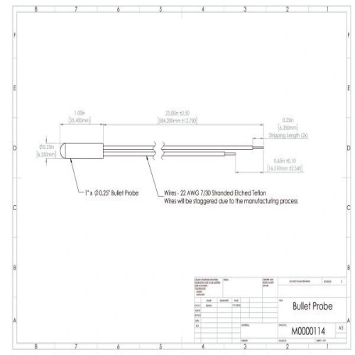 ACI 126744 A/10K-E1-BP 10K Ohm,Bullet Probe Thermistor