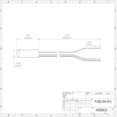 ACI 141009 A/TTM1K-HT-BP-4-GD-8' Bullet Probe,1K Ohm RTD