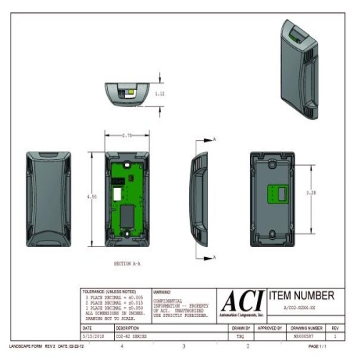 ACI 147570 A/CO2-R2-10K-E1 Carbon Dioxide Room Gas - A/CO2-R2-10K-E1