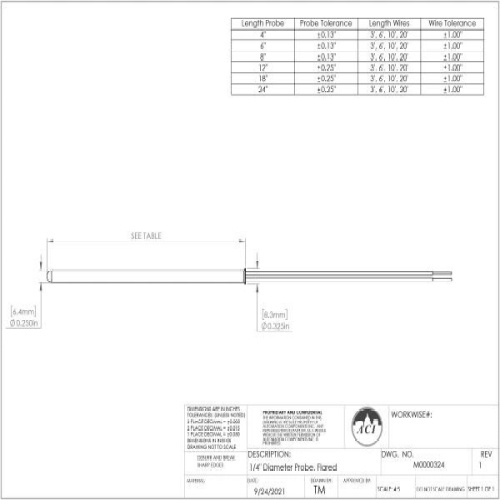 ACI 149277 Platinum RTD Probe Only