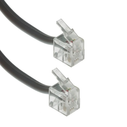 Cable CBTELS-50 - RJ11 Straight Modular Telephone Cable, Silver, 50ft ...