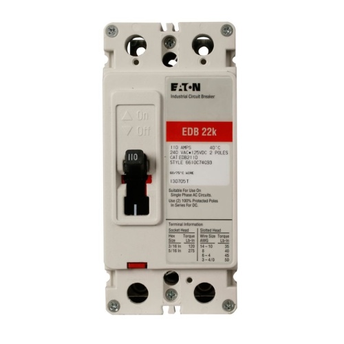 Eaton EDB2200 Molded Case Circuit Breaker, C Series, 240 Max Volt, 200 ...