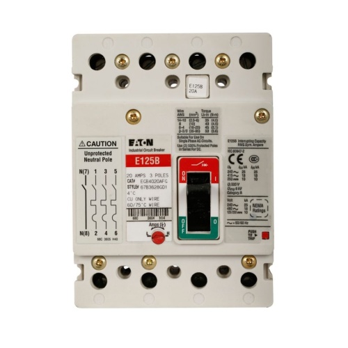 Eaton EGB4160AFG Molded Case Circuit Breaker, G Series, 347 Max Volt ...