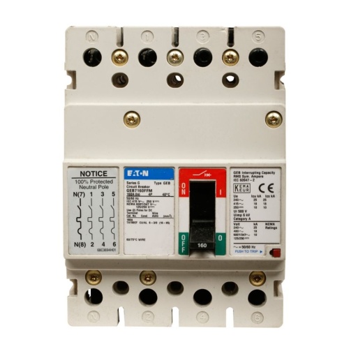 Eaton GEB7100FFM Molded Case Circuit Breaker, G Series, 480 Max Volt ...