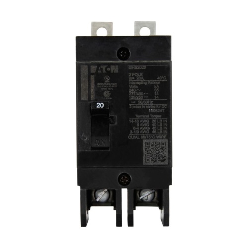Eaton GHB2020 Molded Case Circuit Breaker, C Series, 277 Max Volt, 20 ...