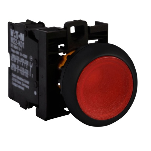 Eaton M22S-DL-R-K11-230R Modular Pushbutton, M22 Series, 22.5 mm