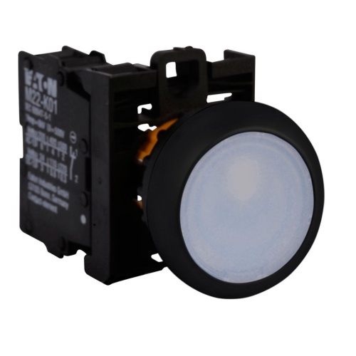Eaton M22S-DRL-W-K20-230W Modular Pushbutton, M22 Series, 22.5 mm