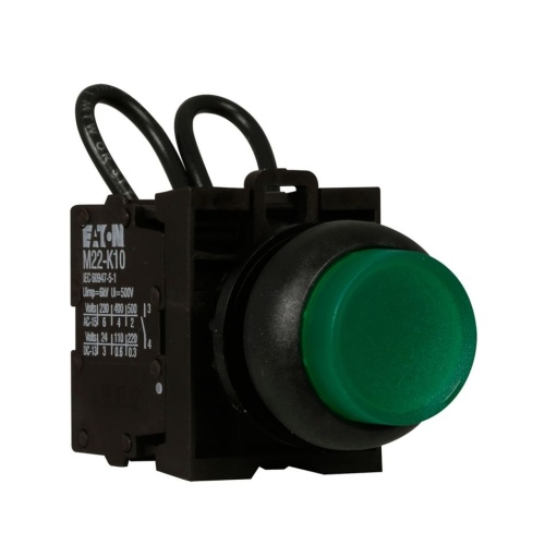 Eaton M22S-T-Y-230W Modular Pushbutton, M22 Series, 22.5 mm