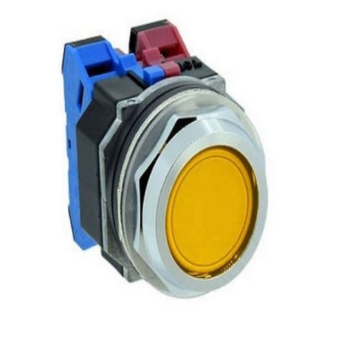IDEC ABD102NUY Push Button - Round Flush, Yellow