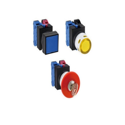 IDEC ALW49920-S-12V Push Button - Mushroom, Blue, 22 mm