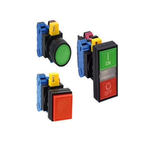 IDEC HW1L-M2F02QD-A-6V Push Button - Round Extended, Amber, 22 mm