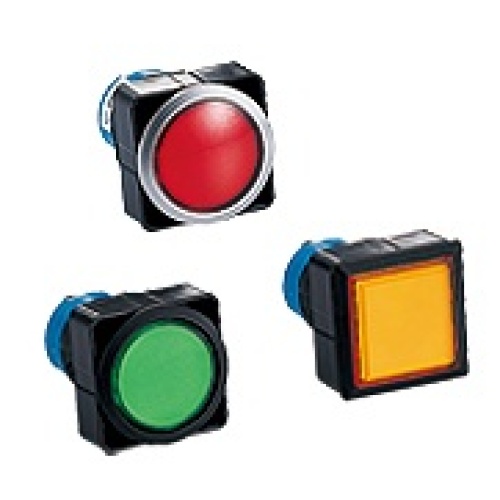 IDEC LW7P-1C06VS - Pilot Light, LED, Blue, 25 mm, Plastic Black Bezel