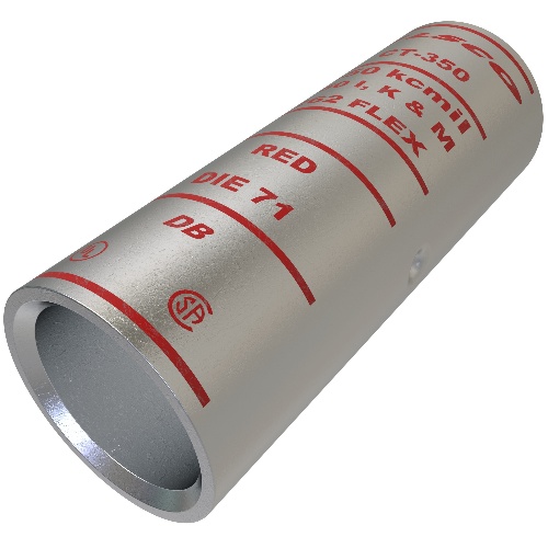 Ilsco CT-350 Compression Splices - Copper, 350 MCM, Flex, 35 kV, Silver