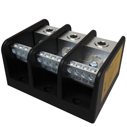 Ilsco PDB-112A-350-3 Power Distribution Block - Aluminum, 350-6 AWG, Solid, 600 V, #10, 380 Amp ...