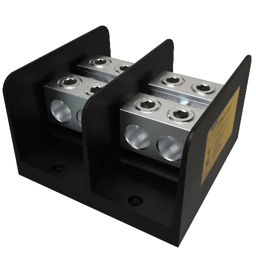 Ilsco PDB-22-350-2 Power Distribution Block - Aluminum, 350-6 AWG, Solid, 600 V, 1/4", 620 Amp
