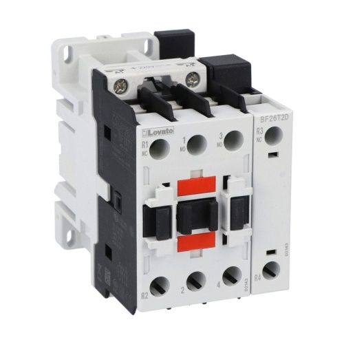 Lovato BF26T2D024 IEC Contactor, DC Coil, 24 VDC, 45 Amp, 2 NO + 2 NC ...