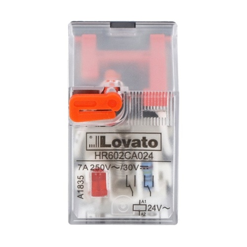 Lovato HR602CA024 - Industrial Relay, 7 Amp, 24 VAC, 2 C/O