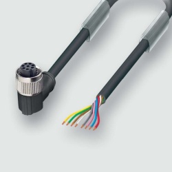 Lutze 479020 - Female M12 angled with PUR cable, open end