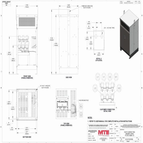 MTE DVTG0750E dV E-Series - 750 Amp, 208-600 VAC, NEMA 1/2, 300-700 HP ...