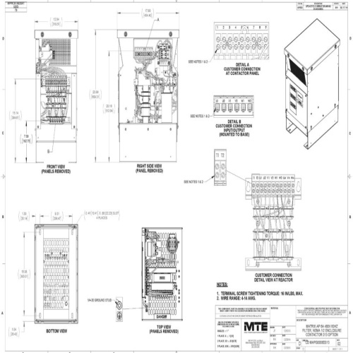 MTE MAPG0006D013 Matrix® AP - 6:00:00 AmpM, 480 VAC, NEMA 1, 60 Hz, 5% ...