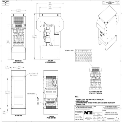 MTE MAPW0027D Matrix® AP - 27 Amp, 480 VAC, NEMA 3R, 60 Hz, 5% Impedance