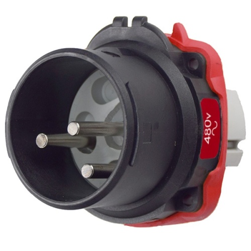 Meltric 22-68042 Hazardous Location DXN60 Inlet 480 VAC 60A Black Poly