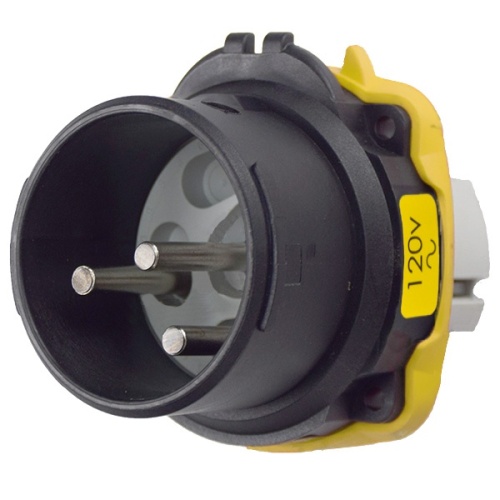 Meltric 22-68165 Hazardous Location DXN60 Inlet 120 VAC 60A Black Poly