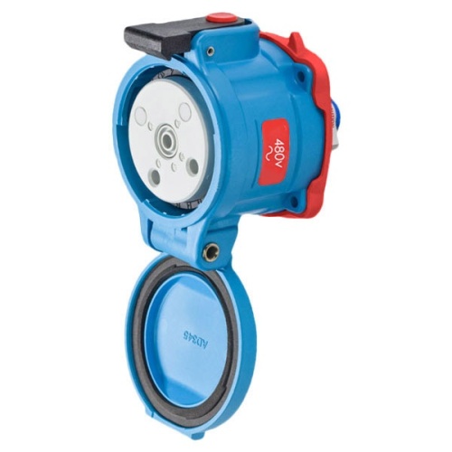 Meltric 33-14042-4X Switch-Rated DS20 Receptacle 480 VAC 20A Blue Poly