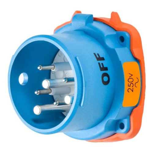 Meltric 33-38072-974 Switch-Rated DS30 Inlet 250 VAC 30A Blue Poly