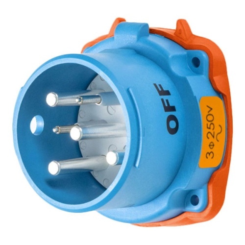 Meltric 33-38073-972-4X Switch-Rated DS30 Inlet 250 VAC 30A Blue Poly