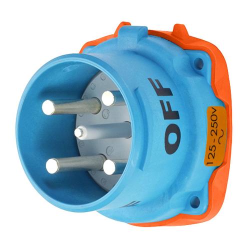 Meltric 33-68177-C-K07 Switch-Rated DS100C Inlet 125/250 VAC 100A Blue Poly