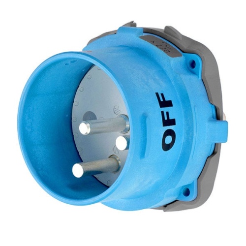 Meltric 33-98045 Switch-Rated DS100 Inlet 277 VAC 100A Blue Poly
